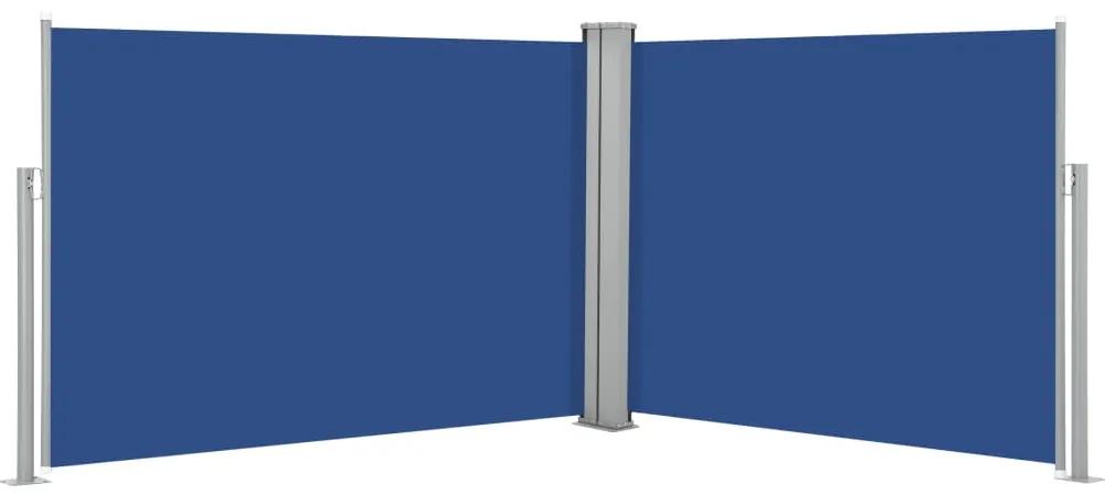 48482 vidaXL Zatahovací boční markýza / zástěna modrá 120 x 1000 cm