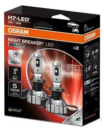 SADA 2x LED Autožárovka NIGHT BREAKER H7 PX26d/16W/12V 6000K - Osram