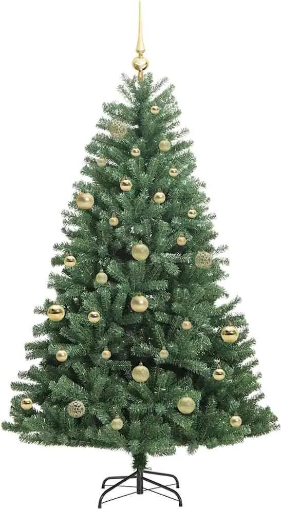 Umělý Skládací Vánoční Strom Zelená 150 cm PVC a kov 3395482