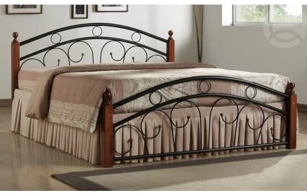 Manželská postel - dvoulůžko CS4021, 180x200, dřevo-kov KN nábytek