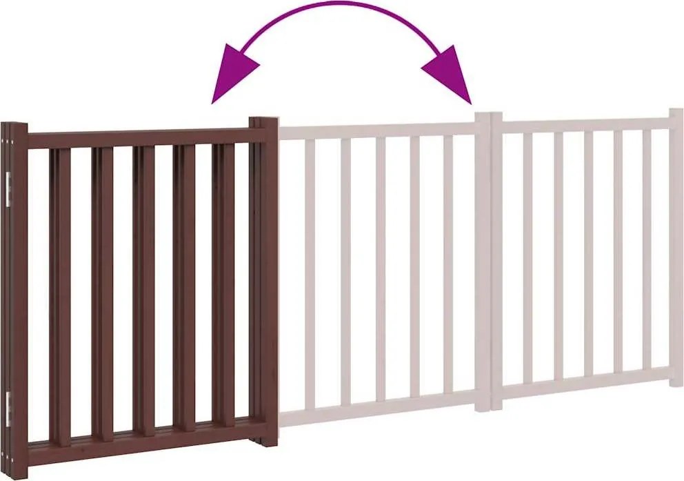 vidaXL Zábrana pro psy skládací 3 panely 150 cm masivní jedle [352276] Barva: Bílá