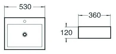 Keramické umyvadlo na desku MEXEN PAULA  53x36 cm bílé