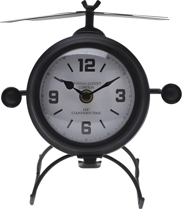Stolní hodiny Helikoptéra – černá 21 × 22 × 21 cm