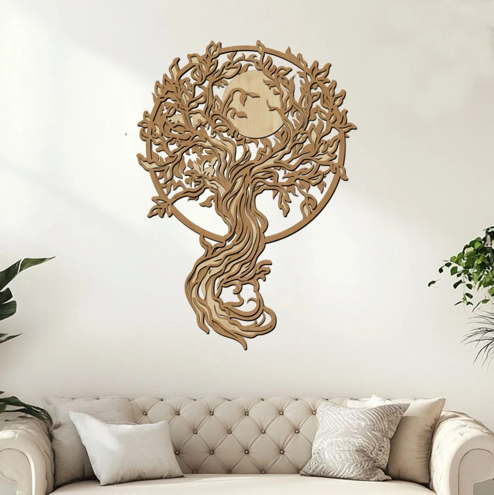 dřevo života 3 vrstvý dřevěný strom ROVNOVÁHY Zvolte rozměr (cm): 43x60, Zvolte barvu dekoru: Antracitová-Bílá