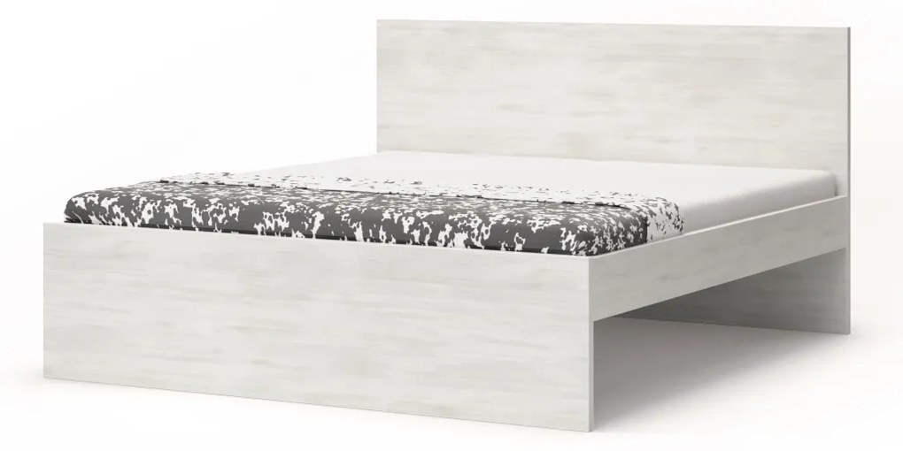 BMB Bruno postel - imitace dřeva Dekor: Bílá, Rozměr: 160 x 200 cm, Čelo: 105 cm