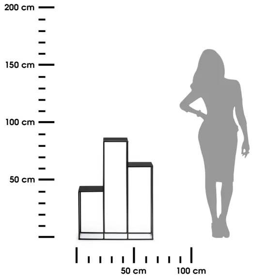 Stojan na květiny 80x60 cm černá