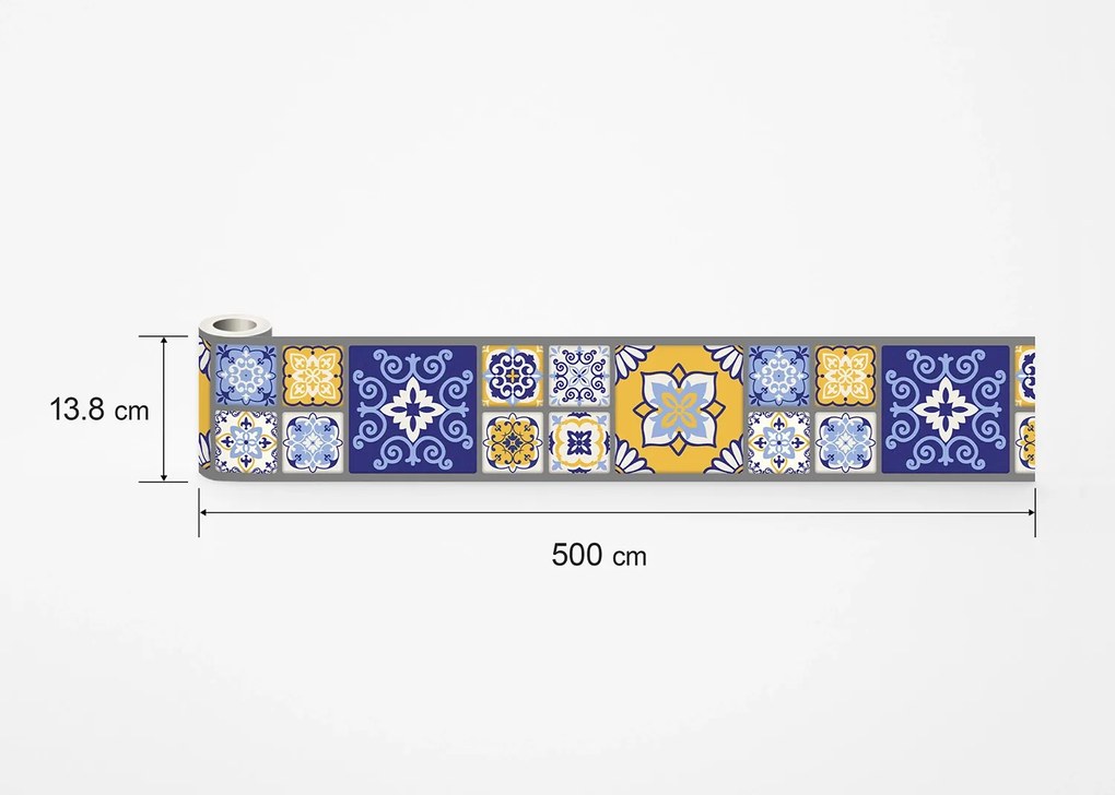 Samolepící bordura na zeď Živý Patchwork | 5 m x 13.8 cm | DWB8461