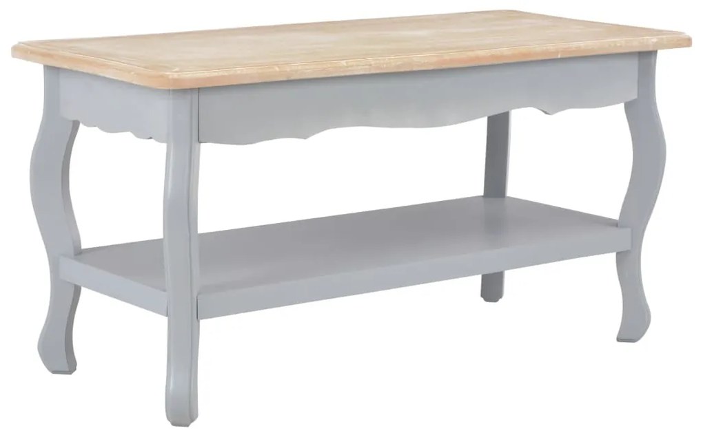 280024 vidaXL Konferenční stolek šedý a hnědý 87,5x42x44 cm masivní borovice