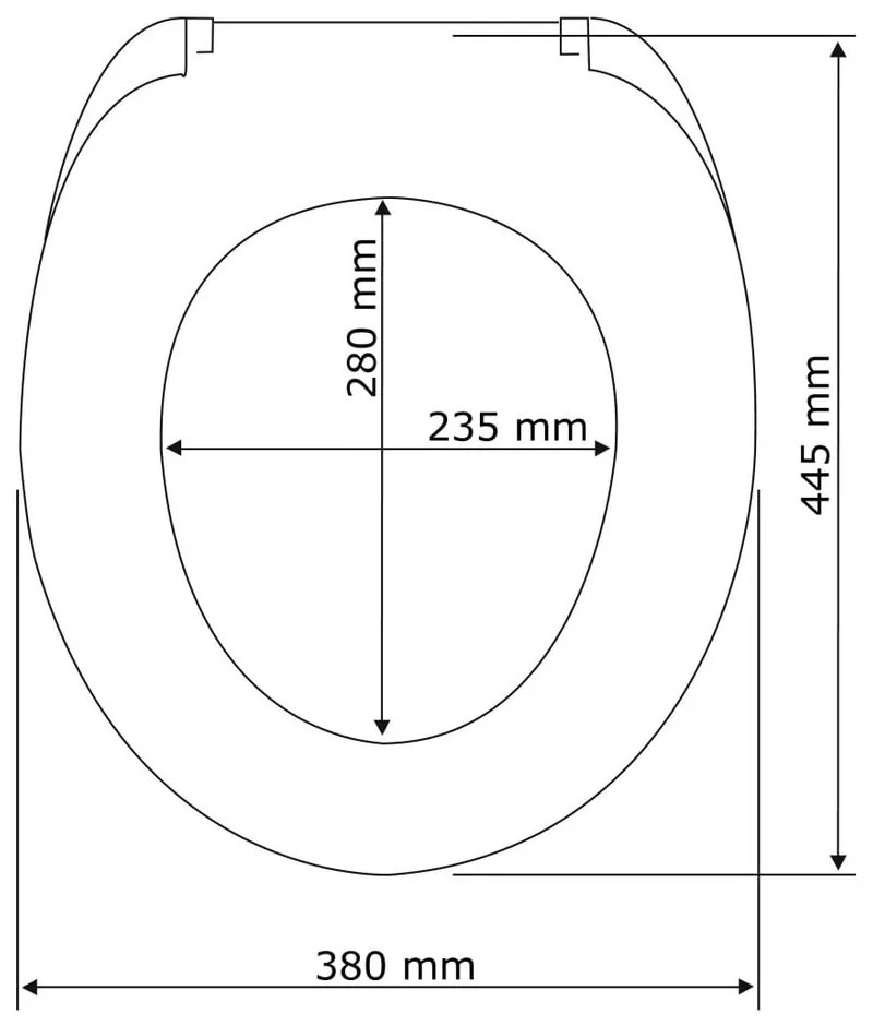 WC sedátko se snadným zavíráním Wenko Bora Bora, 46 x 39 cm