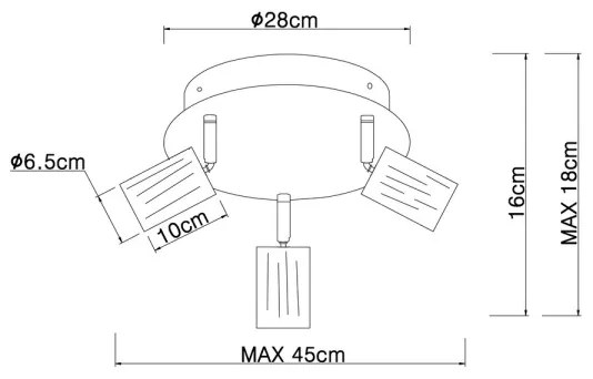 Globo 54032-3 - Bodové svítidlo JOSEBA 3xE27/60W/230V