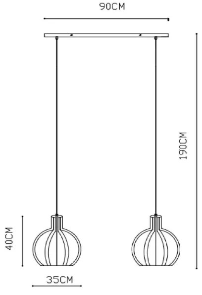 Lucide 73400/02/30 - Lustr na lanku MIKAELA 2xE27/60W/230V černá