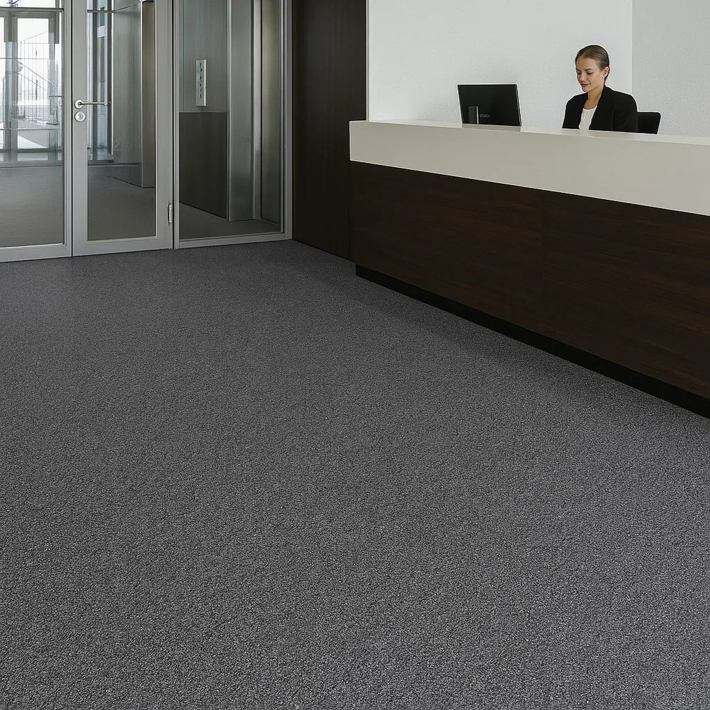 Gerflor, PVC podlaha - lino Flexar Nerok 2179 Pixel Black, na míru, šíře 2m,4m, šedá, bez podkladu, chodba / předsíň