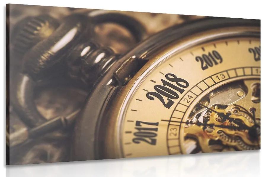 Obraz vintage kapesní hodinky Varianta: 120x80