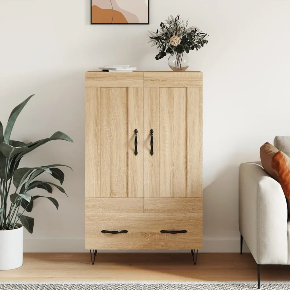 vidaXL Skříň highboard 69,5 x 31 x 115 cm kompozitní dřevo [830319] Barva: Černá