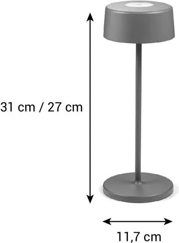 TESCOMA Aku lampa stolní FANCY HOME, šedá