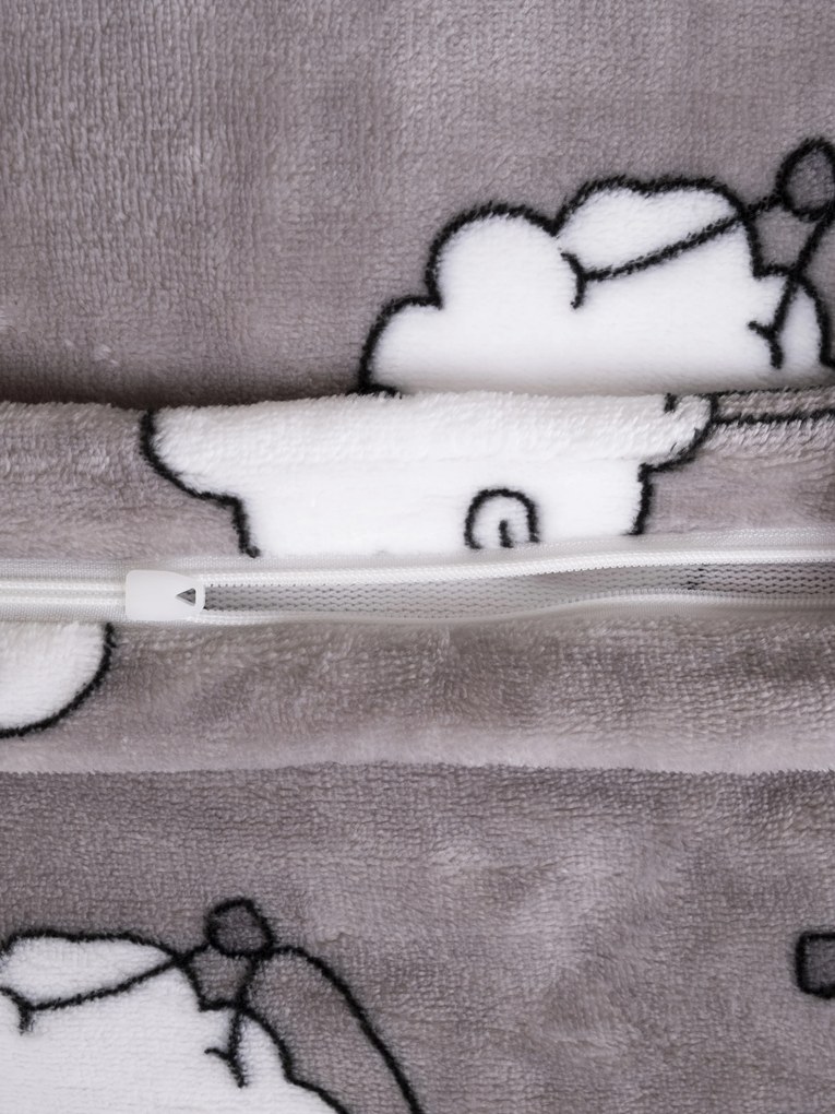 MK Lůžkoviny Povlak na polštář mikroplyš Exclusive 40 x 60 cm - Ovečky morning yoga šedé
