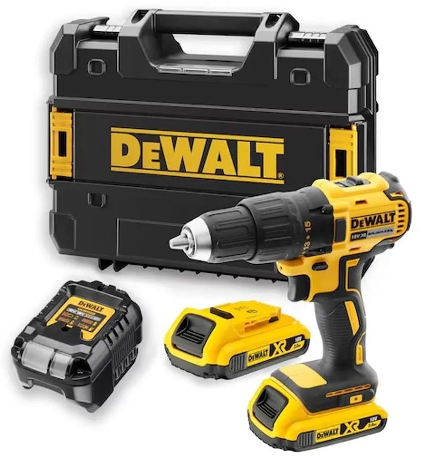DeWALT - 18V AKU vrtací šroubovák, 2x aku 2,0 Li-Ion, nabíječka DCD777D2T