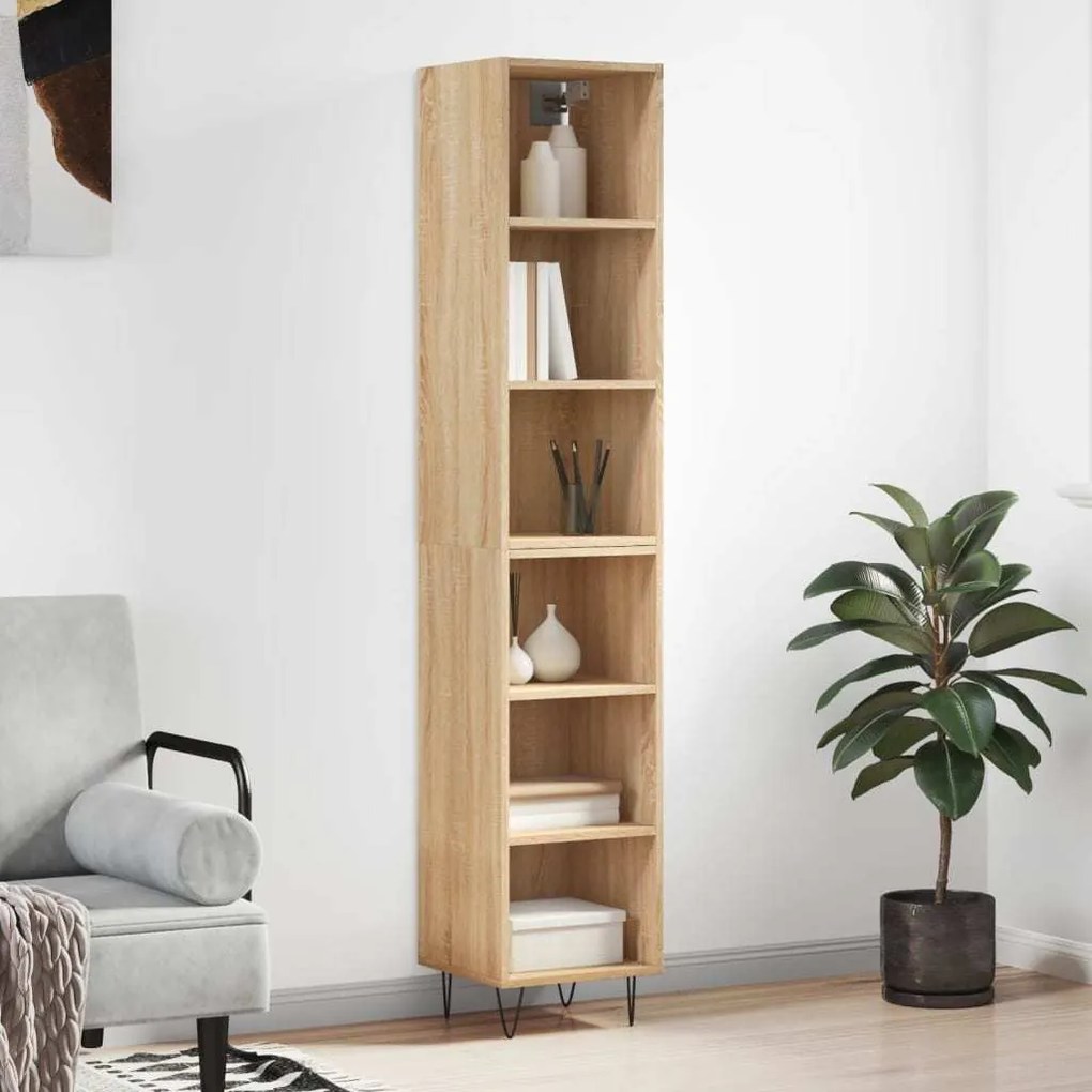 vidaXL Skříň highboard 34,5x32,5x180 cm kompozitní dřevo [3189825] Barva: Betonová šedá