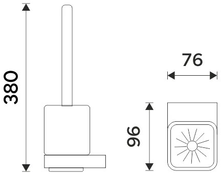 Nimco Toaletní WC kartáč s hranatou rukojetí