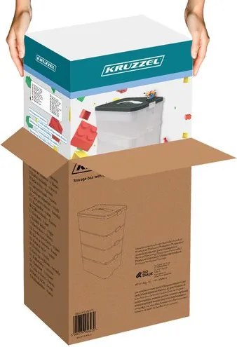 Úložný box na stavebnici, 29 l, 4 patra Kruzzel 25758