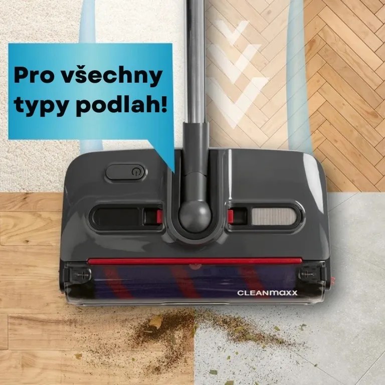 CleanMaxx Akumulátorový zametač s LED osvětlením 16662