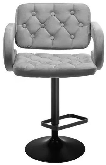 LuxuryForm Barová židle  ADRIA VELUR na černém talíři - šedá
