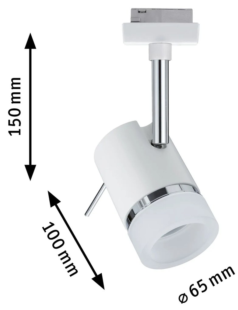 Paulmann 95363 Pipe, spot pro Urail system, 1xGU10 max. 10W, bílá/chrom