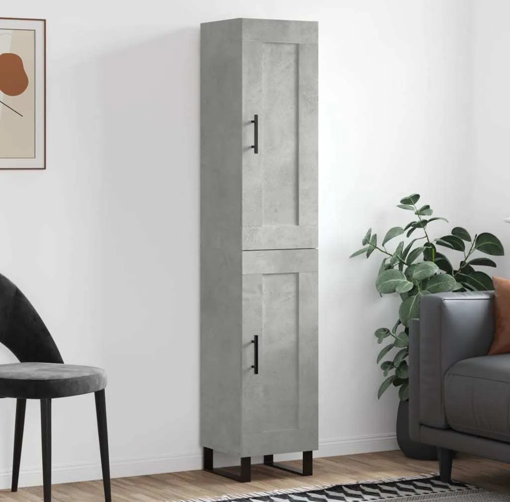 vidaXL Skříň highboard 34,5 x 34 x 180 cm kompozitní dřevo [3200475] Barva: šedá sonoma