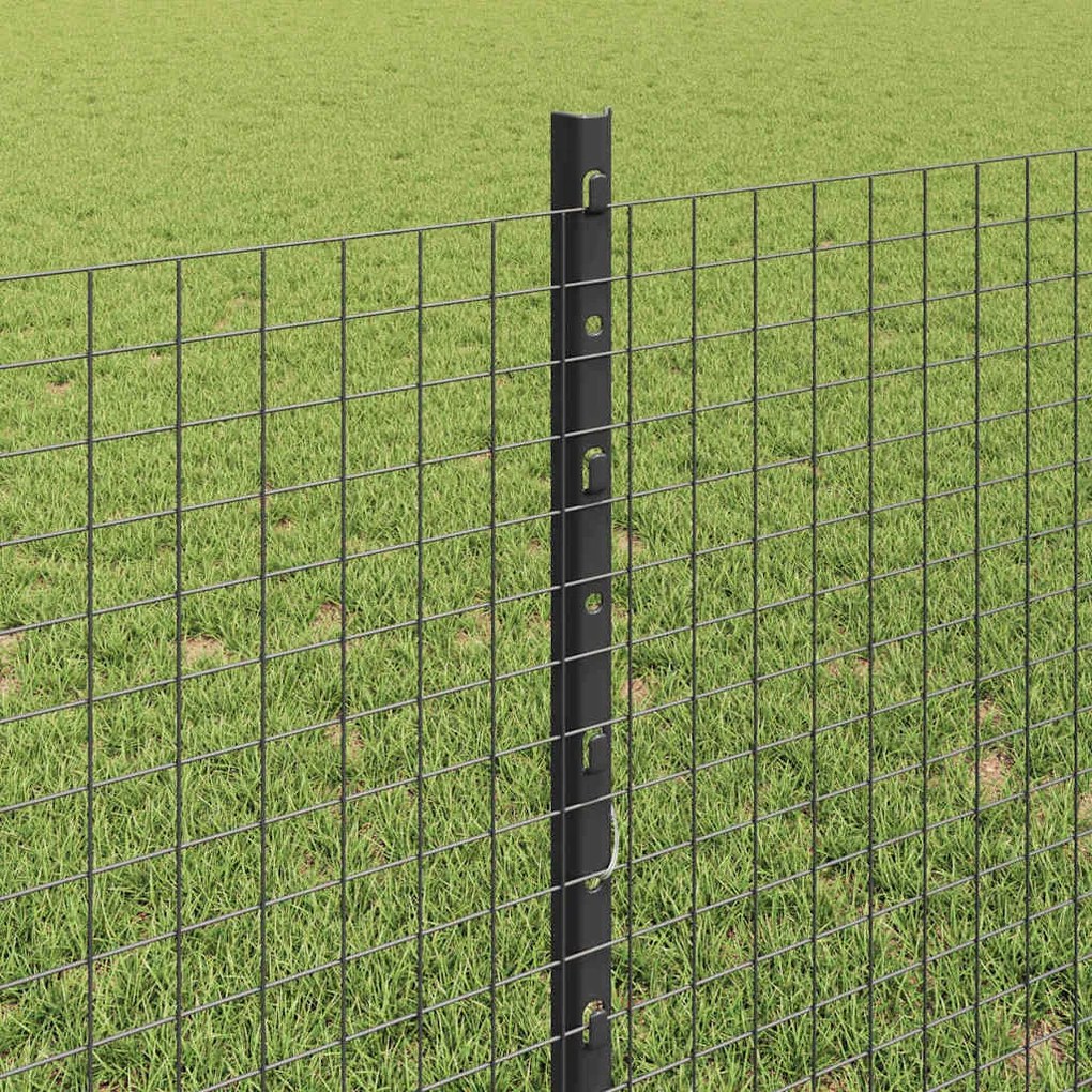 Svařovaná drátěná plotovina s tyčkami 50 x 0,8 m Šedá Síťovina 3336631