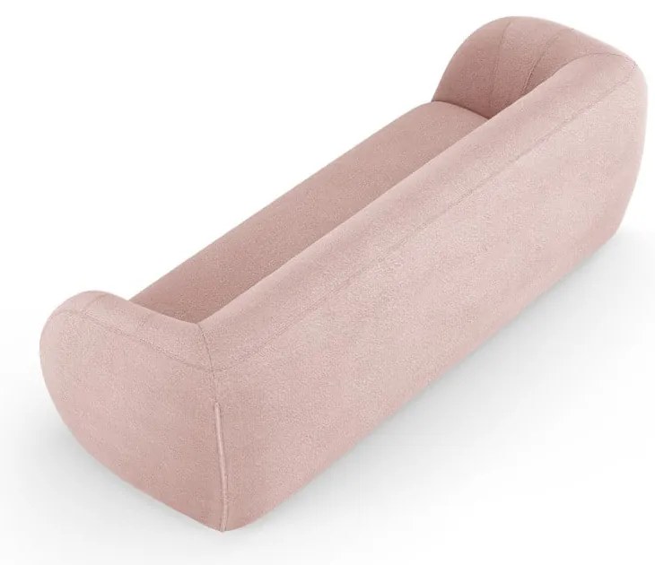 Světle růžová pohovka z textilie bouclé 230 cm Essen – Cosmopolitan Design