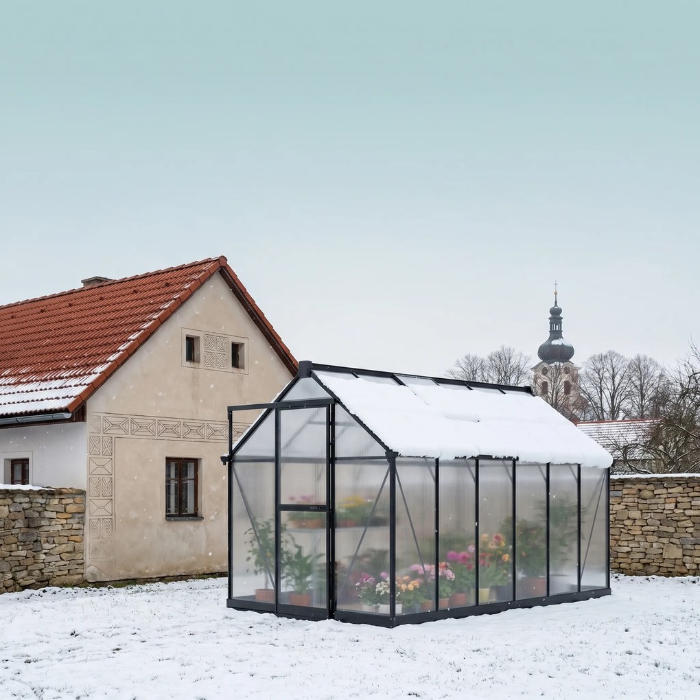 Skleník 210 x 183 x 360 cm, zesílená konstrukce, polykarbonát 6 mm