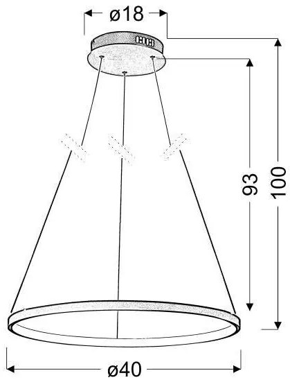 Candellux Bílé závěsné LED svítidlo Lune kulaté 40cm 25W