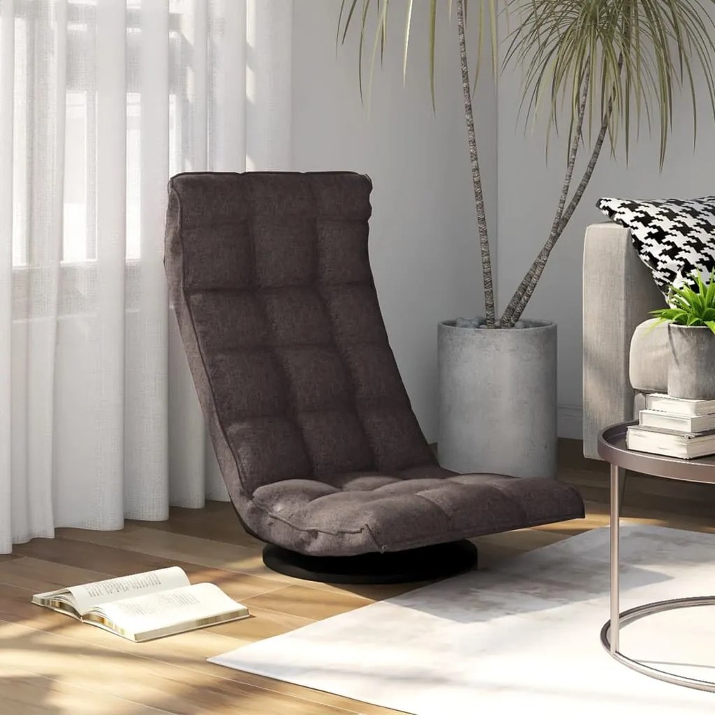 Otočná lenoška na podlahu taupe textil 336583