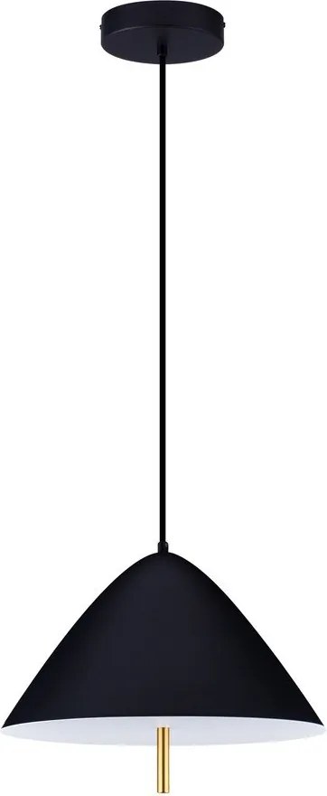 Matně černé kovové LED závěsné svítidlo s kovovým stínidlem ø 40 cm Oros – Nova Luce