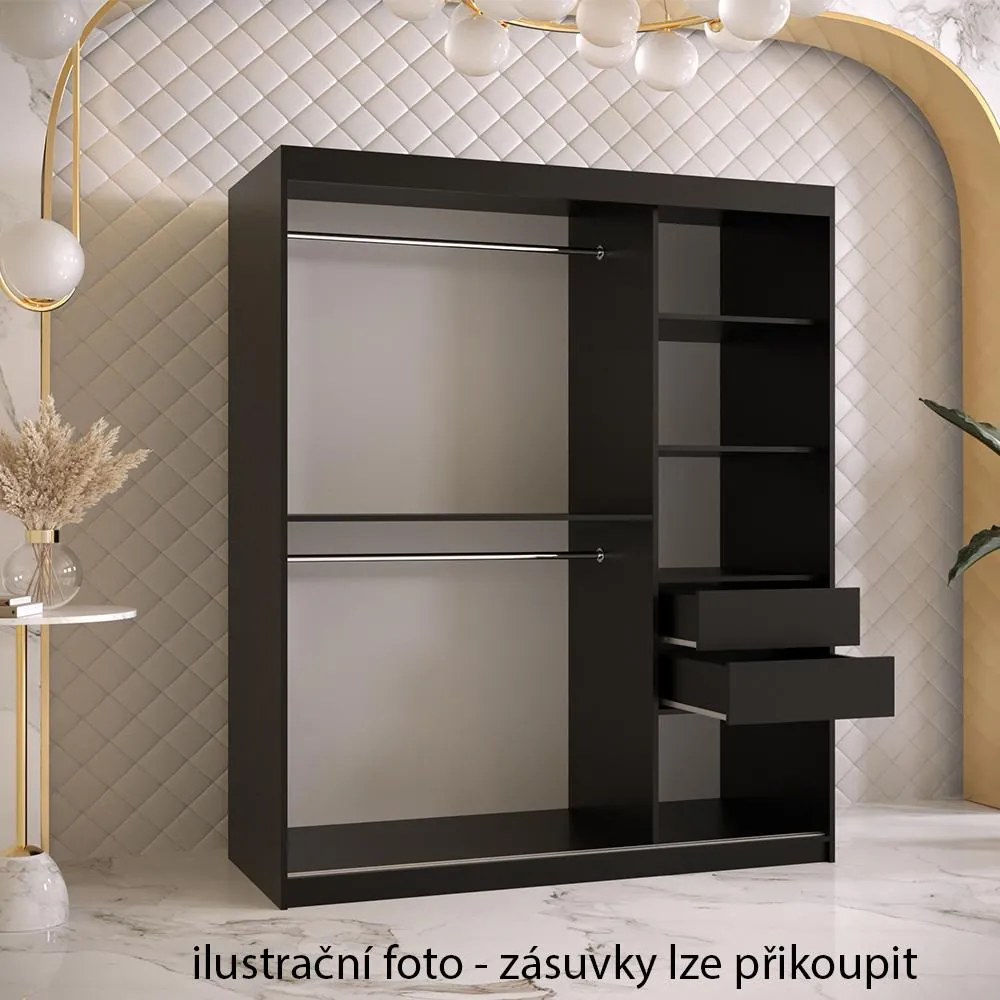 Šatní skříň Bluszcz 2 | 150 cm | černá