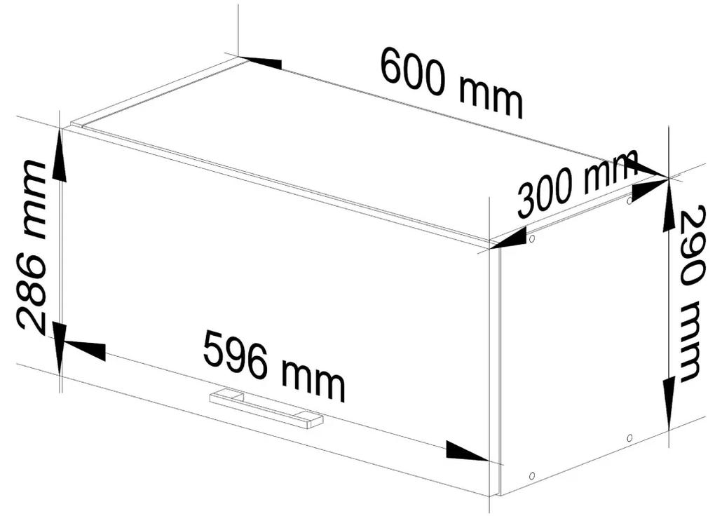 Závěsná kuchyňská skříňka Olivie W 60 cm bílá lesk