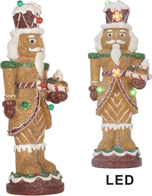 Perníkový LED Louskáček Gingerbread Nutcracker - 13*10*31 cm / 3*AAA
