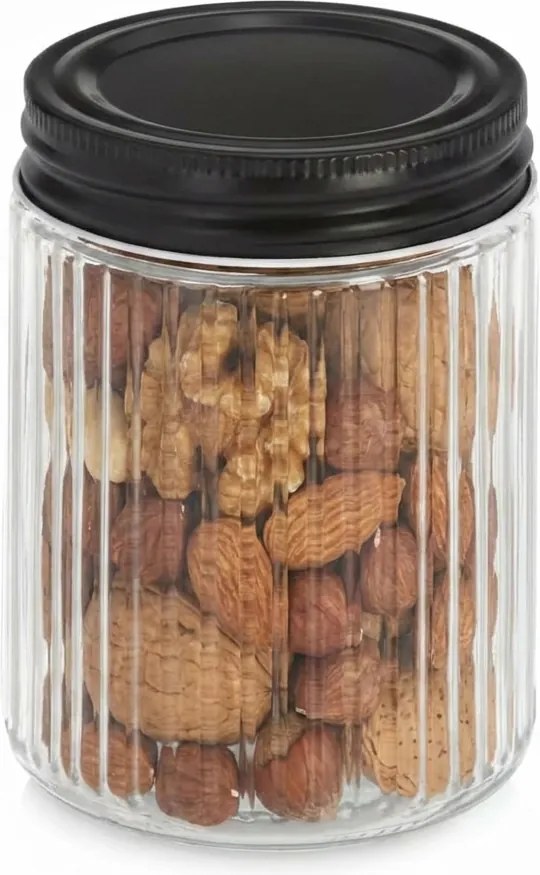 Zeller Present Sklenice na svačinu, dóza na jídlo, víko na závit RIBBED, 300 ml