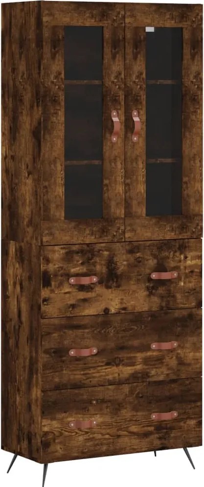 Skříň highboard kouřový dub 69,5 x 34 x 180 cm kompozitní dřevo 3198382