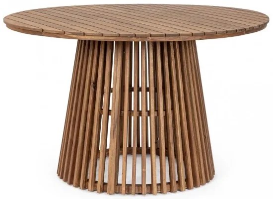 BIZZOTTO dřevěný zahradní stůl RODANO ø120 cm tmavý 0806915