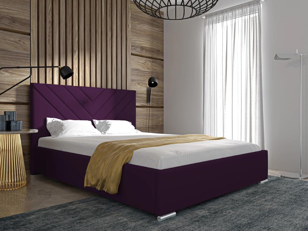 Eka Čalouněná postel MERKURY - Kronos 180x200 cm Barva látky: Starorůžová (29), Úložný prostor: S kovovým rámem úložného prostoru