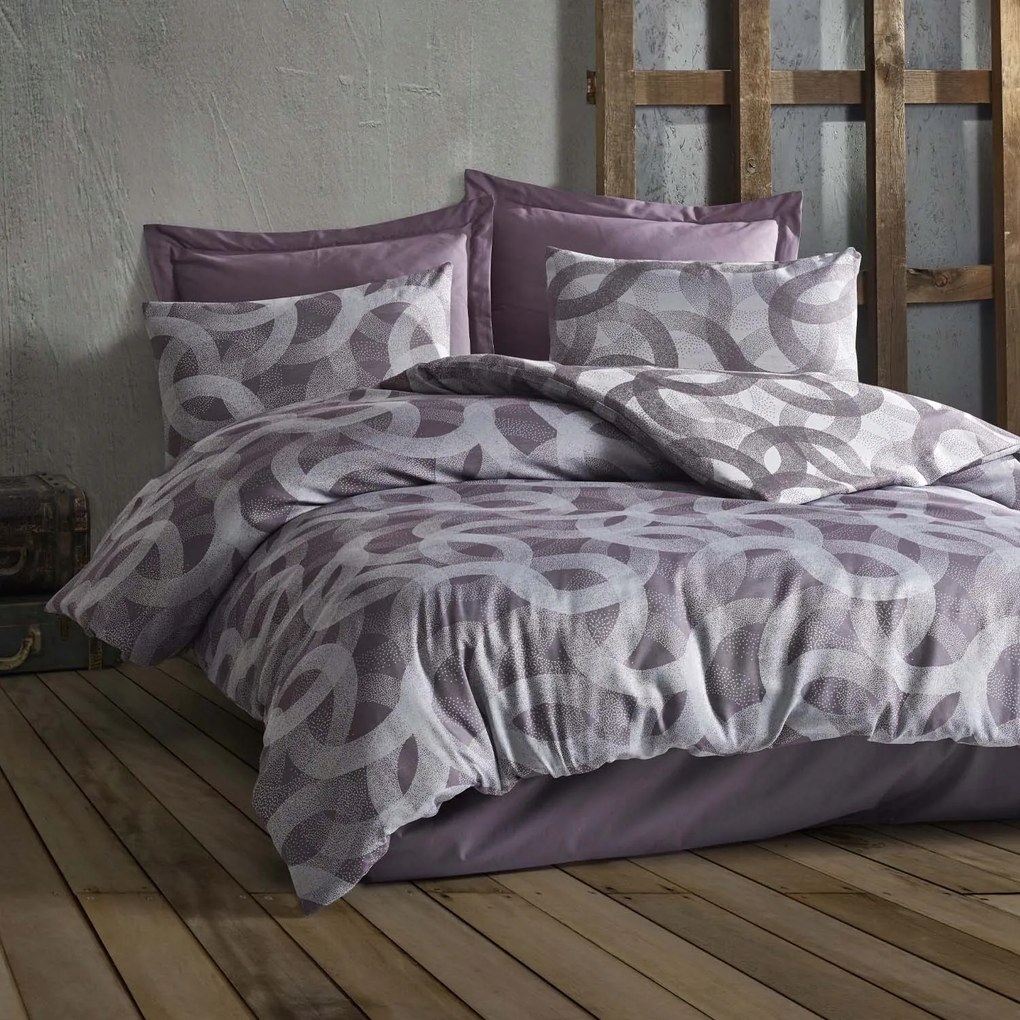 Povlečení bavlněné Spoty PURPLE/220x200 Cottonlove Jacquard