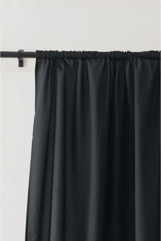 Závěs OXFORD LIGHT 140x270 cm, černý Zavěšení: Řasící páska