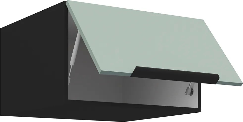 Kuchyňská linka ARIA sc | 390 cm | UNI dvířka | ANTI FINGERPRINT povrch | černá/aquamarine