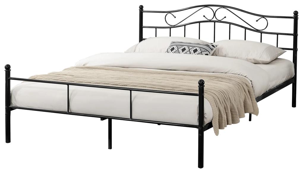 [en.casa] Kovová postel s roštem "Florenz" HTMB-180B - černá - 180 x 200 cm
