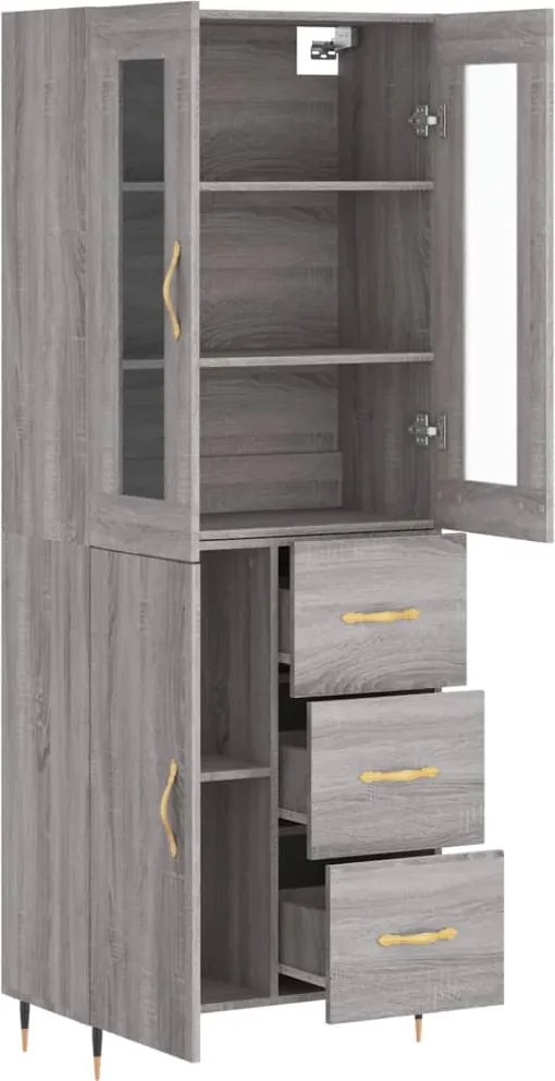 Skříň highboard šedá sonoma 69,5 x 34 x 180 cm kompozitní dřevo 3198455