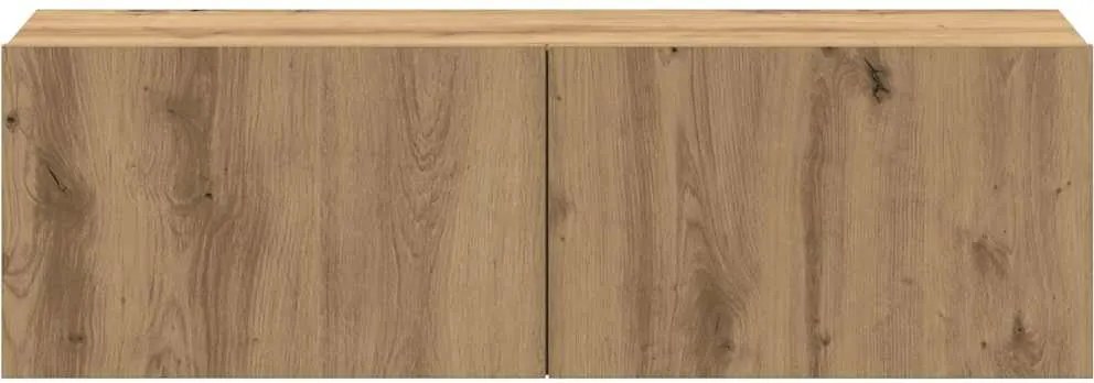 Sada 4 kusů nástěnné TV skříňka dub artisan kompozitní dřevo 3329018