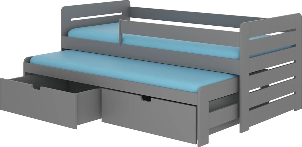 ADRK Furniture Postel dvojitá s bariérou TOMI 200x90 CH-Tom-G-206-E1443
