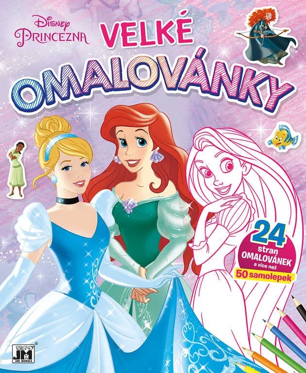 JIRI MODELS Omalovánky velké se samolepkami Disney Princezny 2
