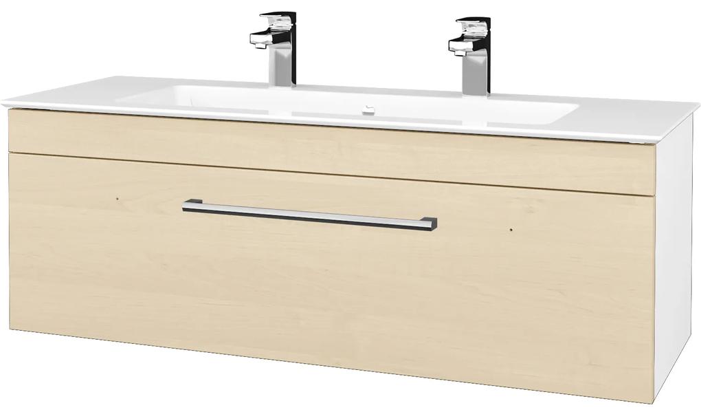 Dřevojas Koupelnová skříň ASTON SZZ 120 Varianta: N01 Bílá lesk / Úchytka T07 / L01 Bílá vysoký lesk